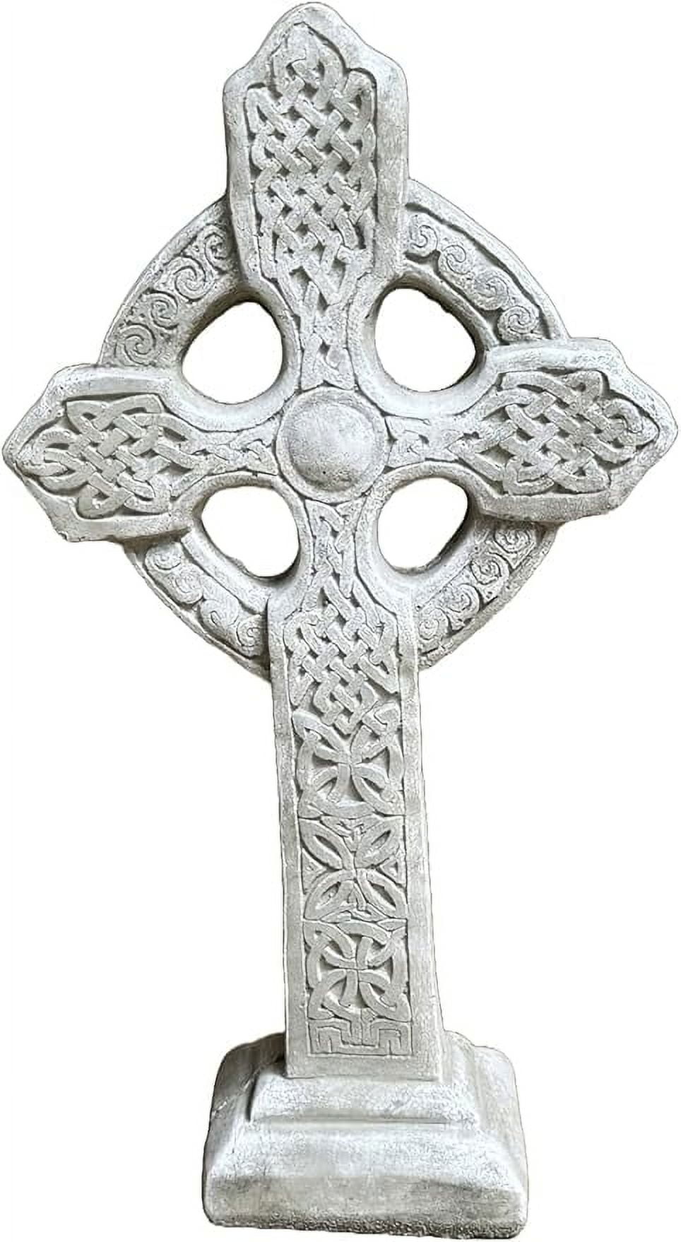 Solid Rock Stoneworks Cross on Base for Garden, Concrete, 16 Inches ...