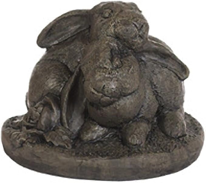 Solid Rock Stoneworks Cuddling Bunnies Decorative Stone Garden Statue ...