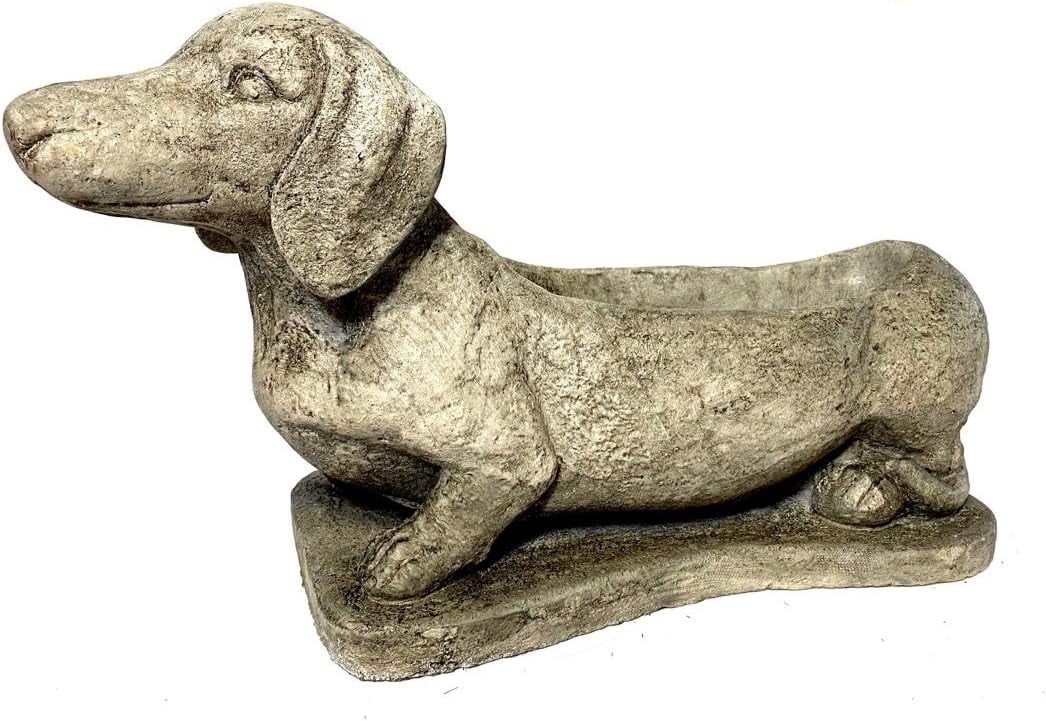 Solid Rock Stoneworks Dachshund Planter - 13" Tall x 9" w x 22" d - Pre ...