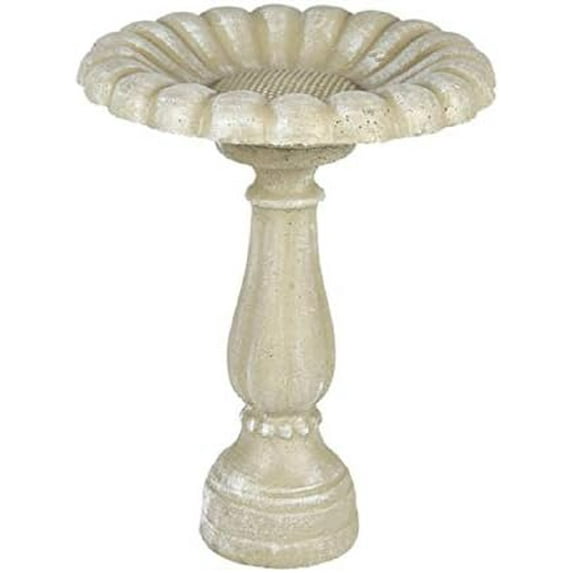Solid Rock Stoneworks Daisy Birdbath 2pc 25" Tall x 19" Diameter Desert Sand Color - Walmart.com