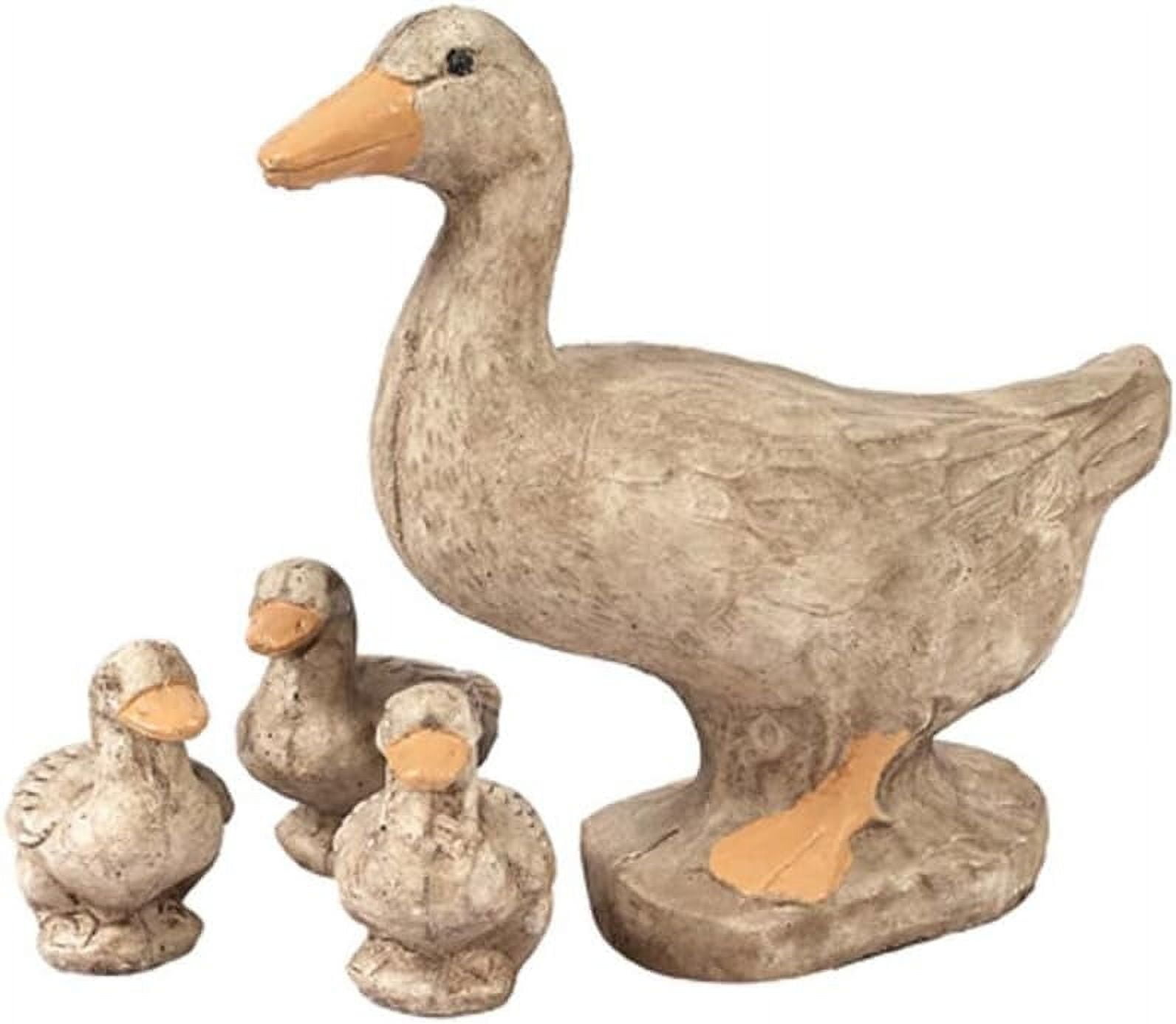 Solid Rock Stoneworks Duck Family Concrete Statue Set, 14" Tall, Life ...