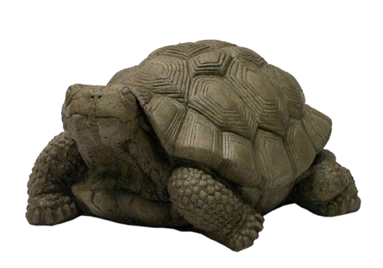 Solid Rock Stoneworks Extra Large Turtle Concrete Statue, 9" Tall, Aged ...