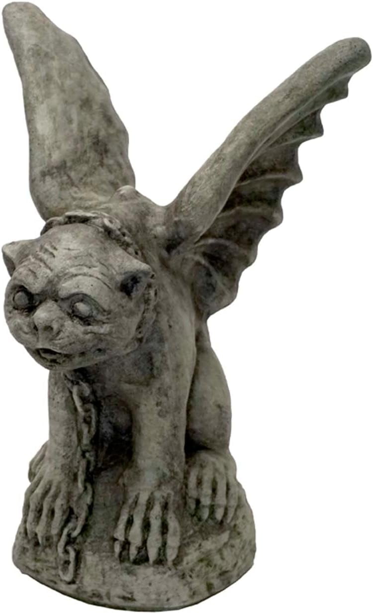 Solid Rock Stoneworks Gargoyle Concrete Garden Statue, 13" Tall, Pre ...