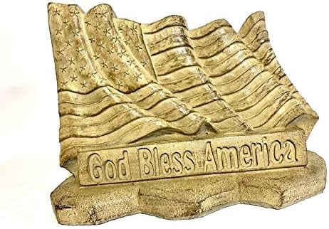 Solid Rock Stoneworks God Bless America Flag Stone - 14" Tall - Desert ...