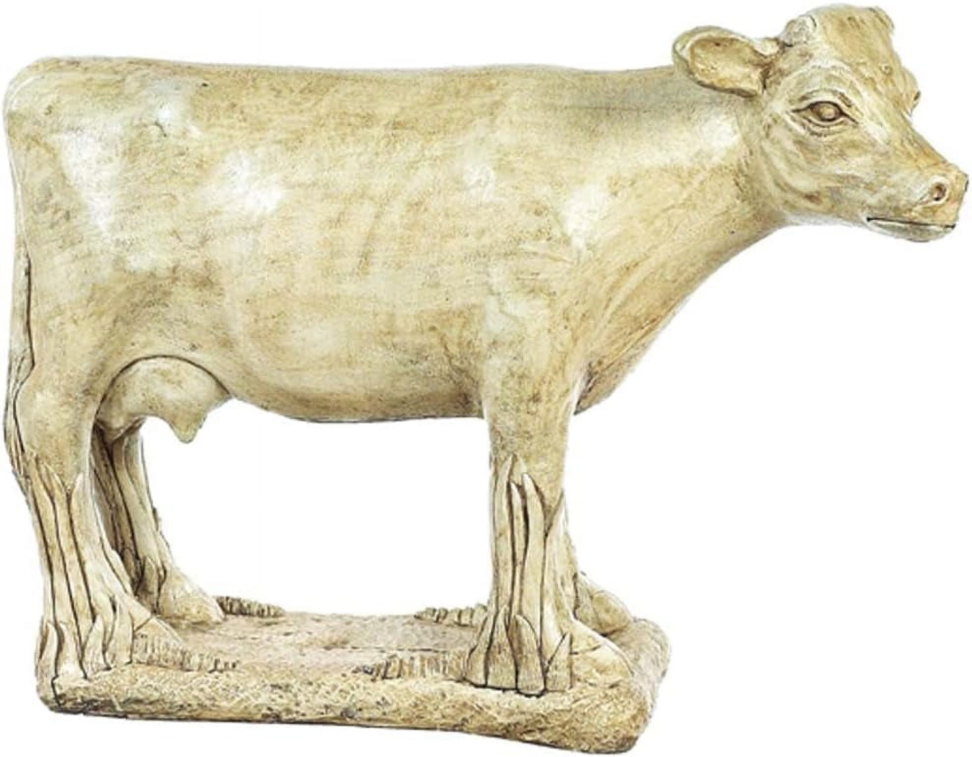 Solid Rock Stoneworks Large Concrete Cow Statue, 33" Tall, Buff Color ...