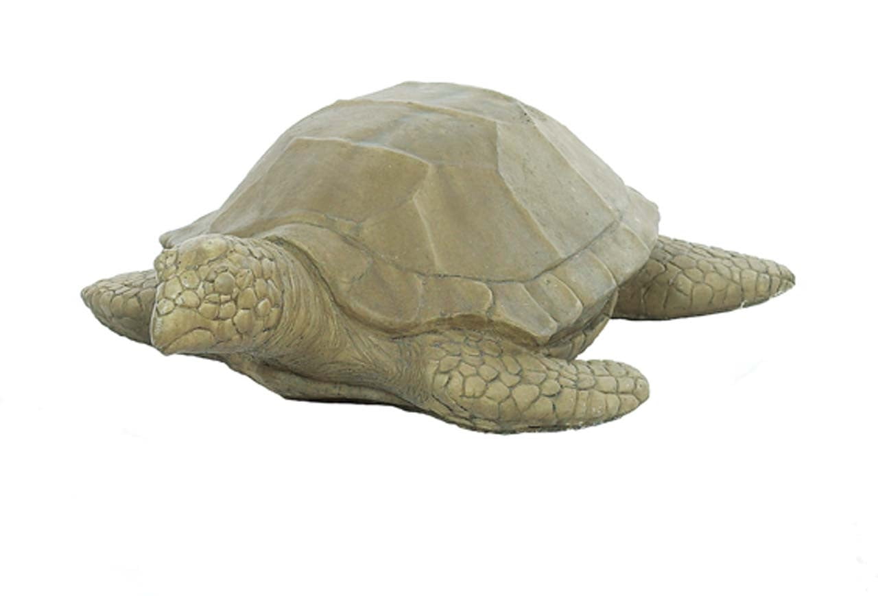 Solid Rock Stoneworks Large Sea Turtle Concrete Statue, 8" Tall, Aged Pine Color - Walmart.com