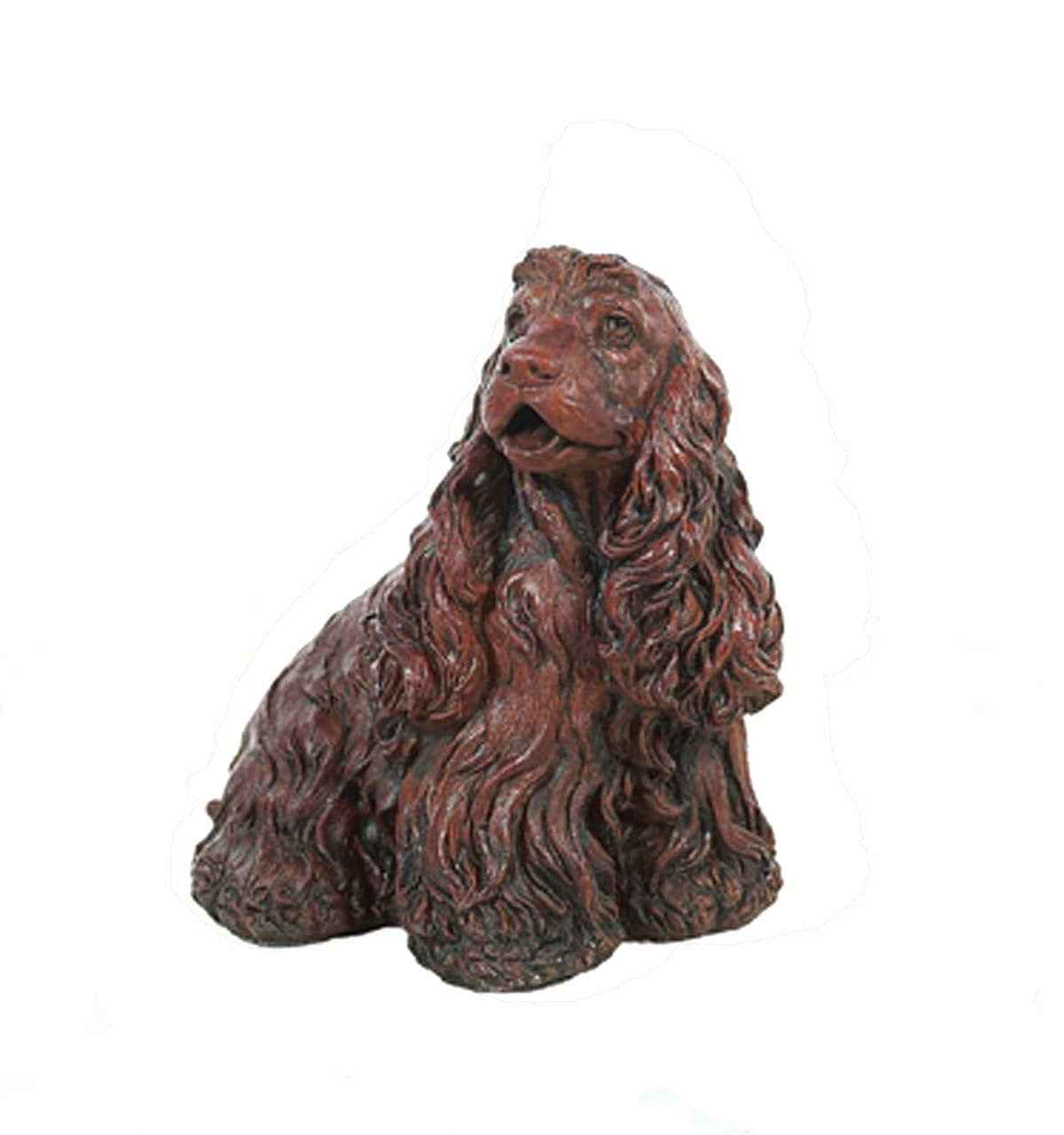 Solid Rock Stoneworks Lizzie Cocker Spaniel Concrete Statue, 11" Tall ...