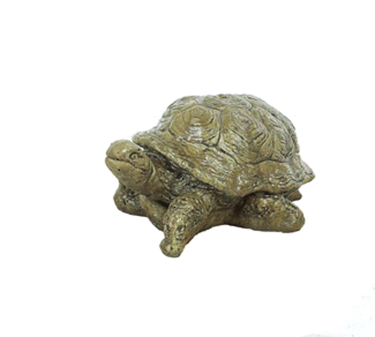 Solid Rock Stoneworks Medium Box Turtle Concrete Statue, 6" Tall, Aged ...
