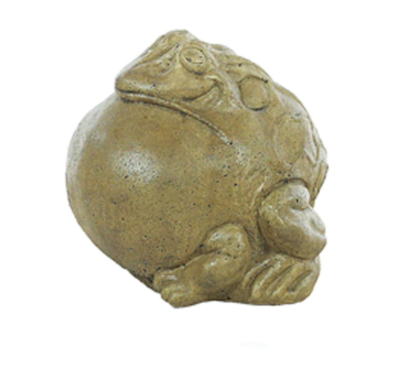 Solid Rock Stoneworks Medium Fat Frog Concrete Statue, 5" Tall, Aged ...