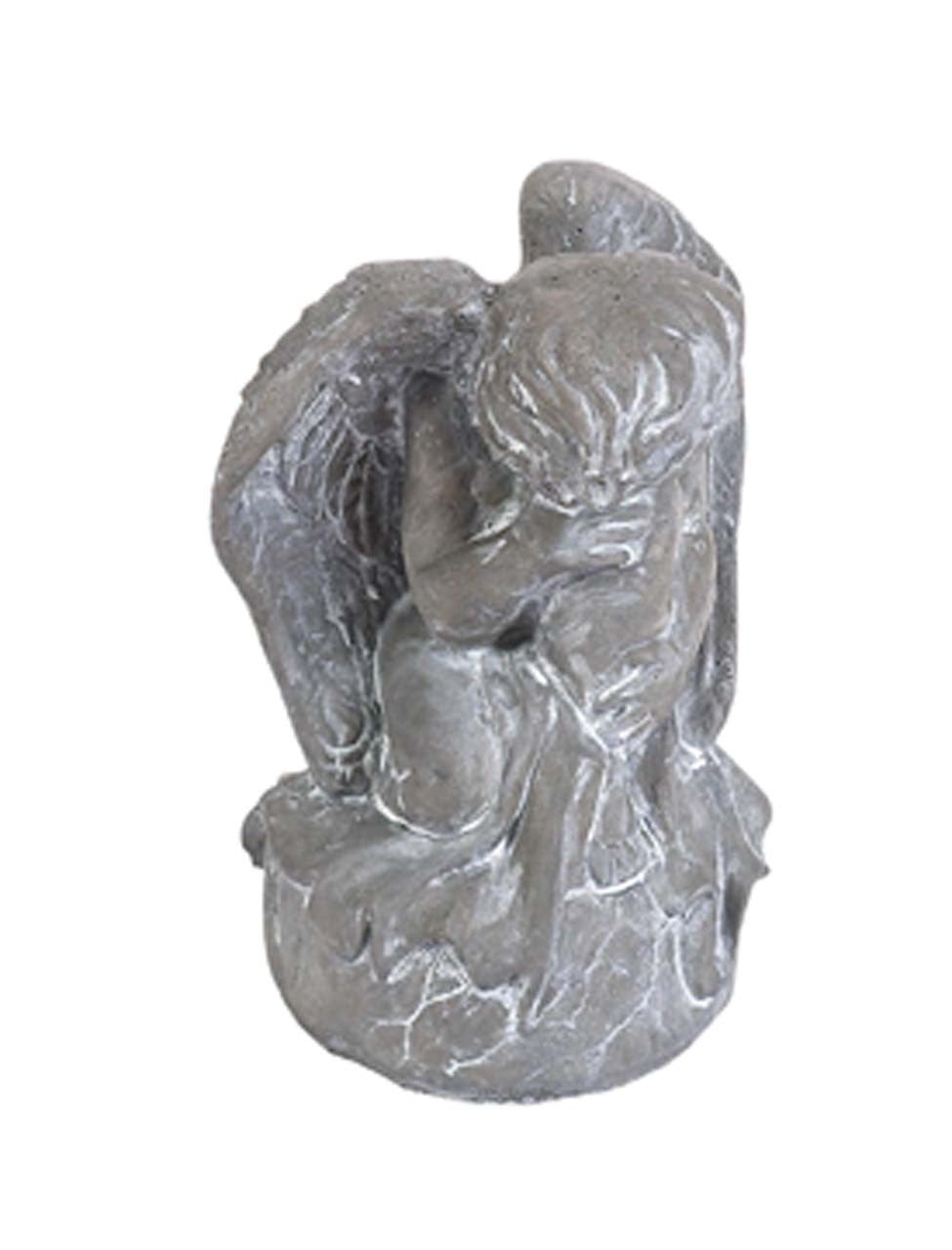 Solid Rock Stoneworks Napping Angel Stone Statue 12" Tall Flint Color ...
