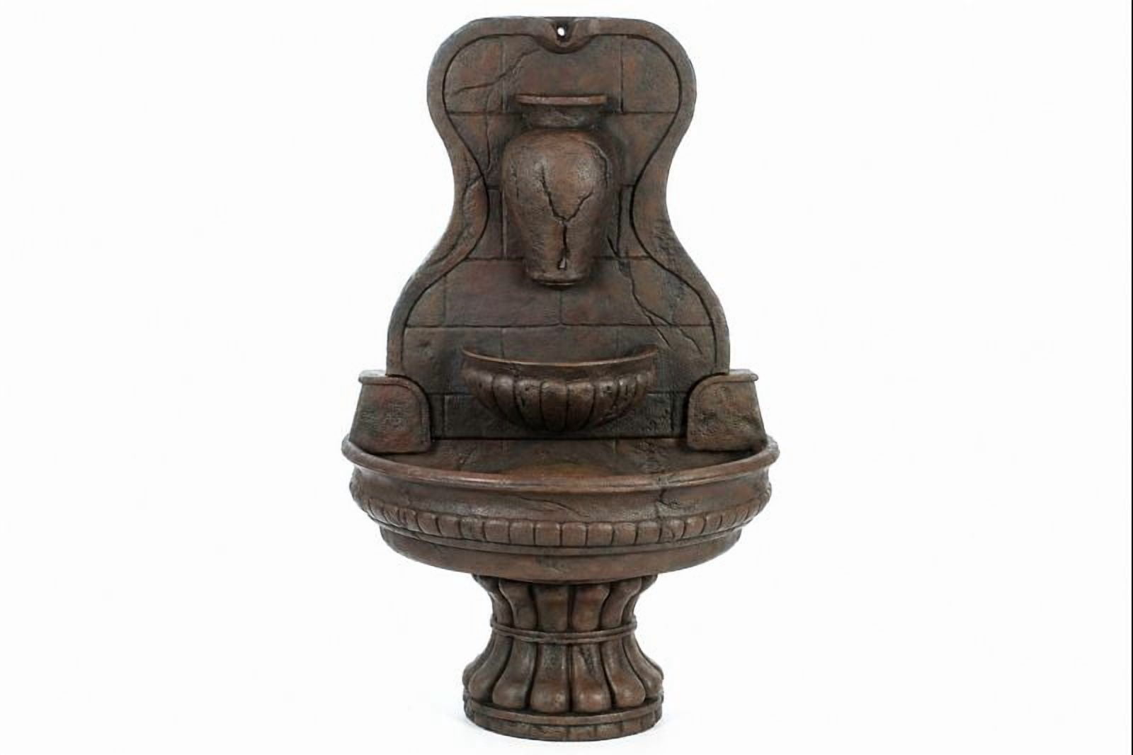 Solid Rock Stoneworks Olive Jar Wall Fountain - 55" Tall - Espresso ...