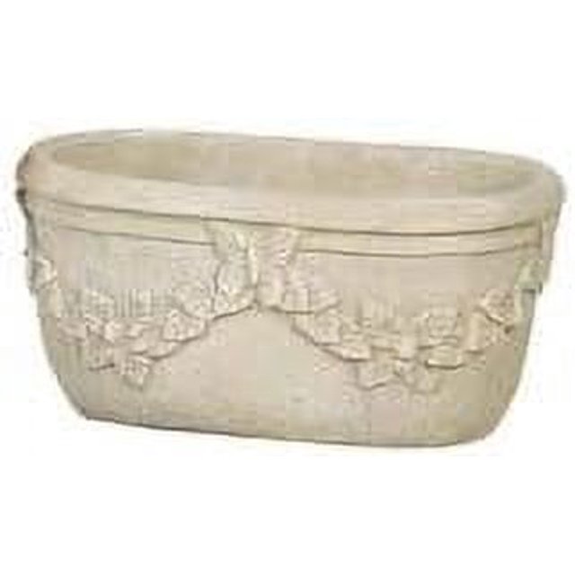 Solid Rock Stoneworks Oval Flower Planter - 10"h x 20"w x 12"d - Desert ...