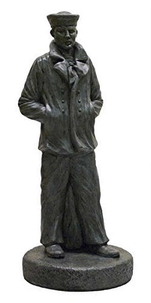 Solid Rock Stoneworks Patriotic Sailor Decorative Stone Statue 24" Tall ...