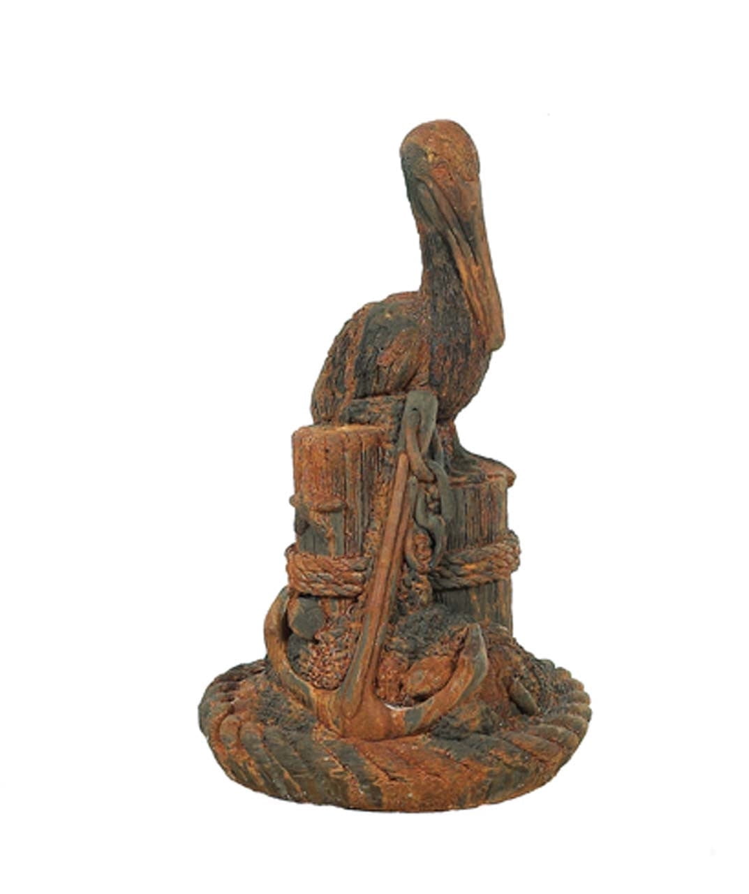 Solid Rock Stoneworks Pelican with Anchor Concrete Statue, 27" Tall ...