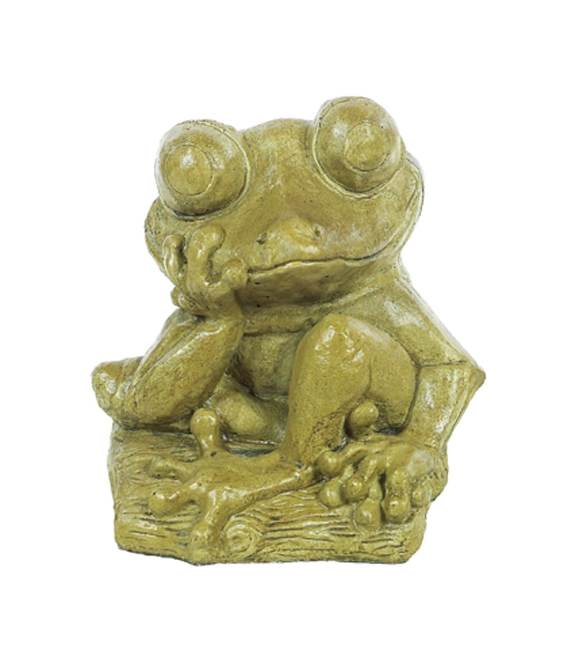 Solid Rock Stoneworks Pop Eyed Frog Concrete Statue, 12" Tall, Moss ...
