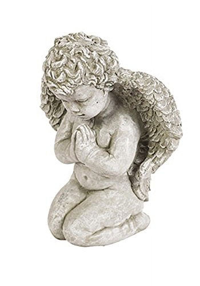 Solid Rock Stoneworks Praying Angel Stone Statue 13in Tall Marble Tone ...