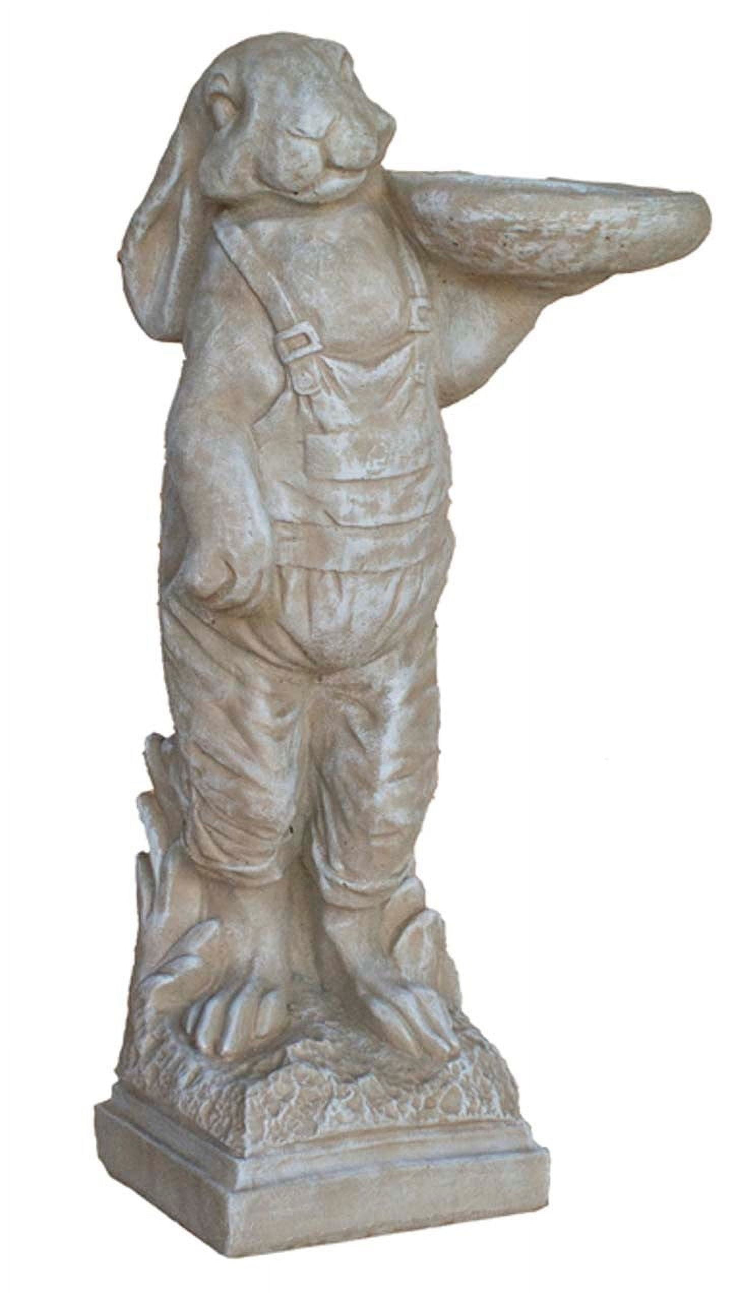 Solid Rock Stoneworks Rabbit Birdfeeder Stone Garden Decoration 21" Tall Desert Sand Color ...