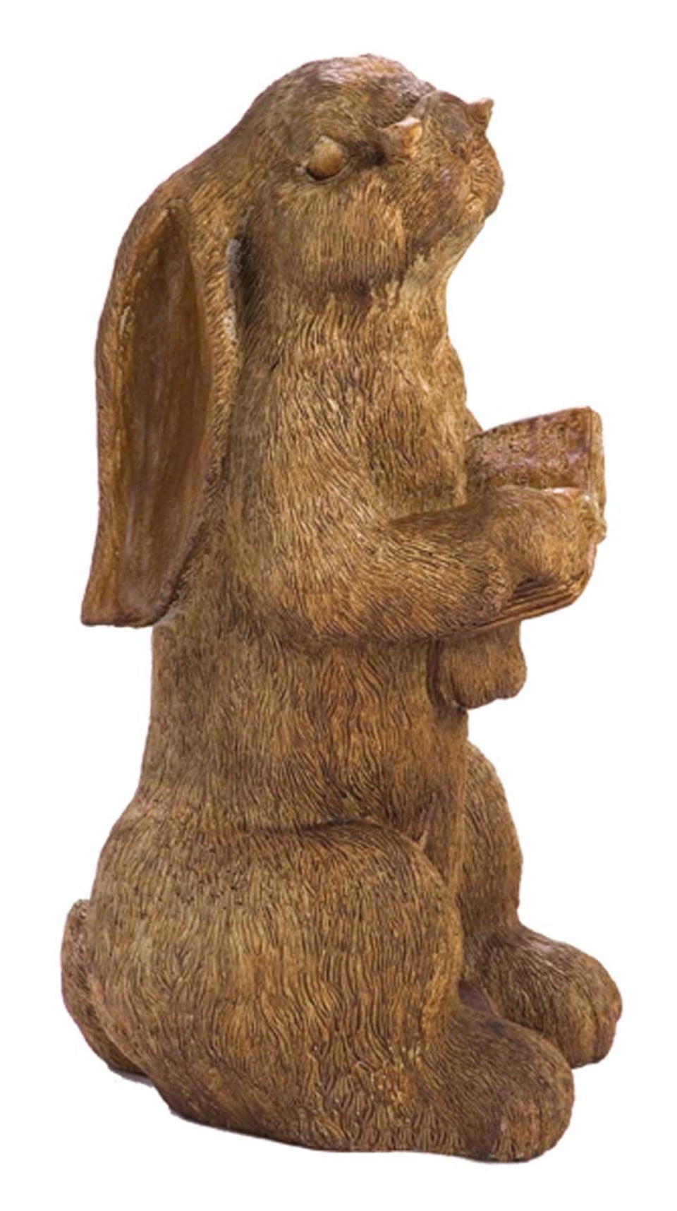 Solid Rock Stoneworks Reading Rabbit Concrete Statue, 24" Tall, Espresso Color - Walmart.com