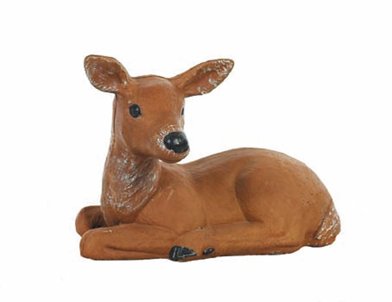 Solid Rock Stoneworks Resting Fawn Stone Statue 12" Tall Lifelike Hand ...