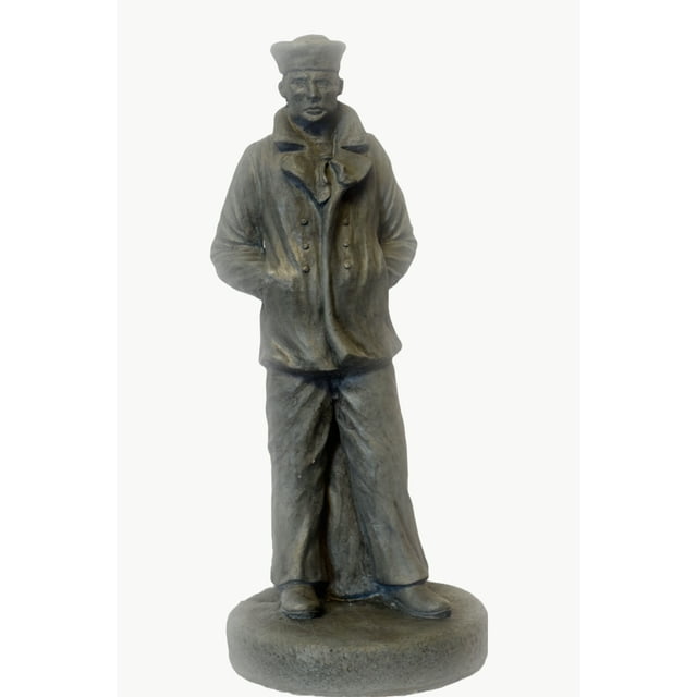 Solid Rock Stoneworks 24in Tall Sailor, Cast Stone Concrete Garden Statue Decor - Walmart.com