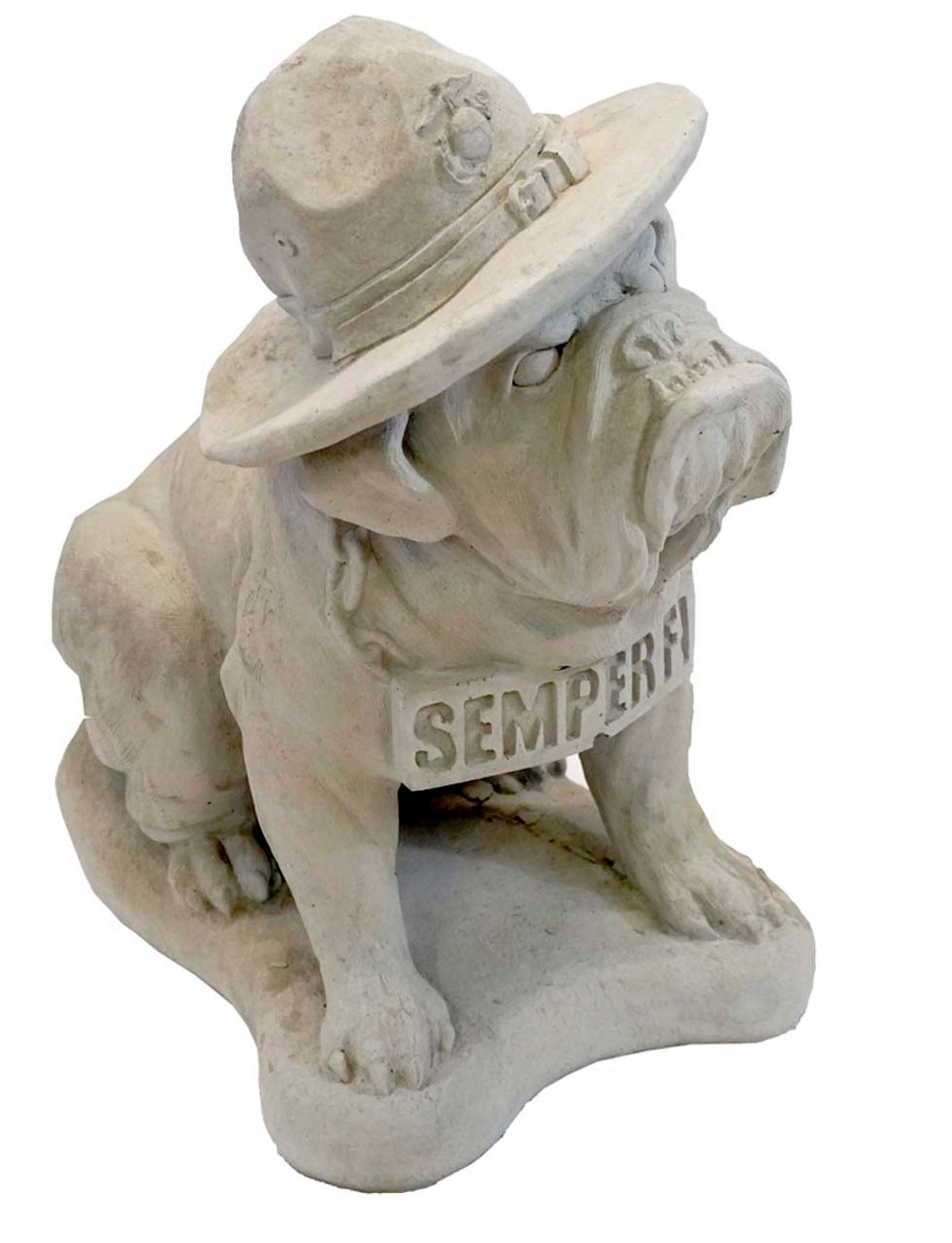 Solid Rock Stoneworks Semper Fi Bulldog Concrete Statue, 21" Tall ...