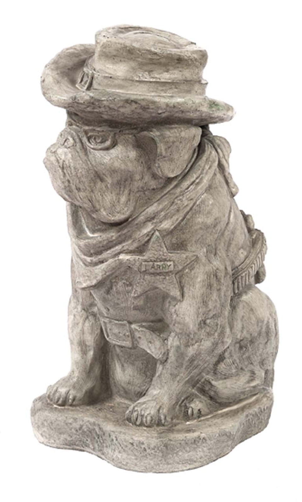 Solid Rock Stoneworks Sheriff Larry Bulldog Concrete Statue, 18" Tall ...