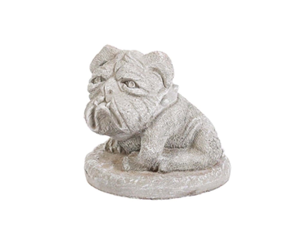Solid Rock Stoneworks Short Stubby Bulldog Concrete Statue, 10" Tall ...