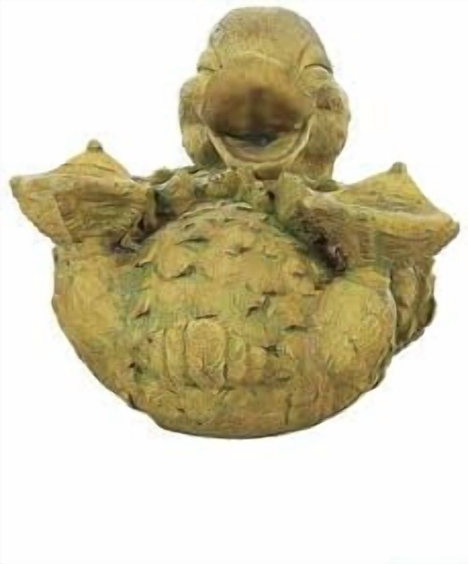Solid Rock Stoneworks Slide The Duck Stone Statue 8" Tall Brushed Moss ...