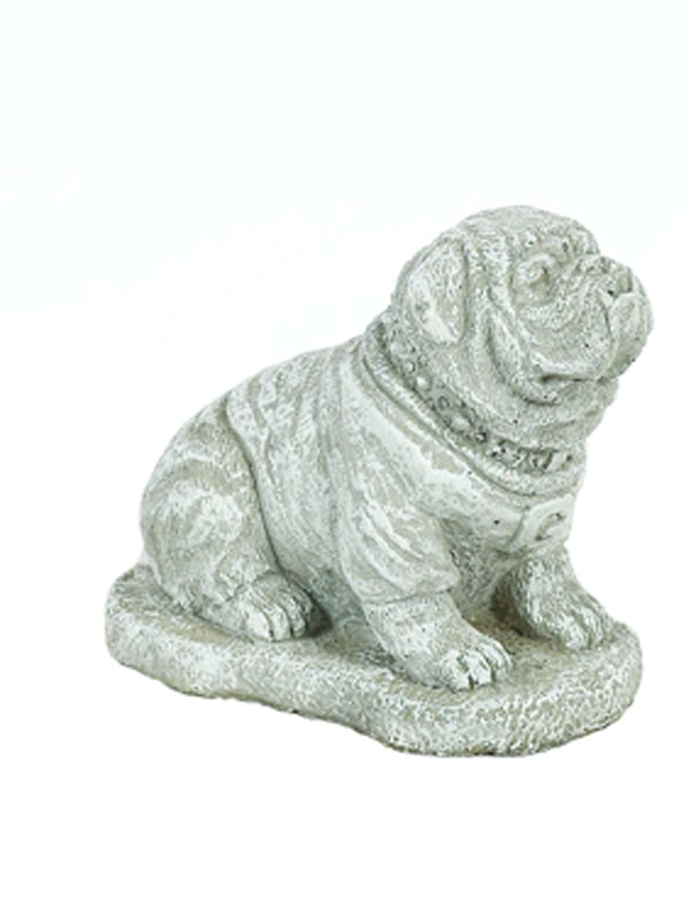 Solid Rock Stoneworks Small Bulldog on Base Concrete Statue, 9" Tall ...