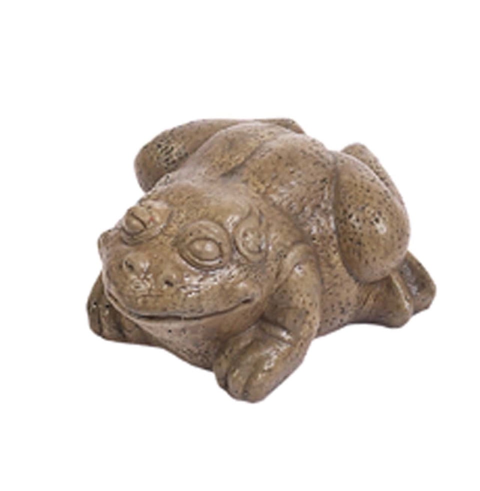 Solid Rock Stoneworks Small Bullfrog Concrete Statue, 3" Tall, Aged ...