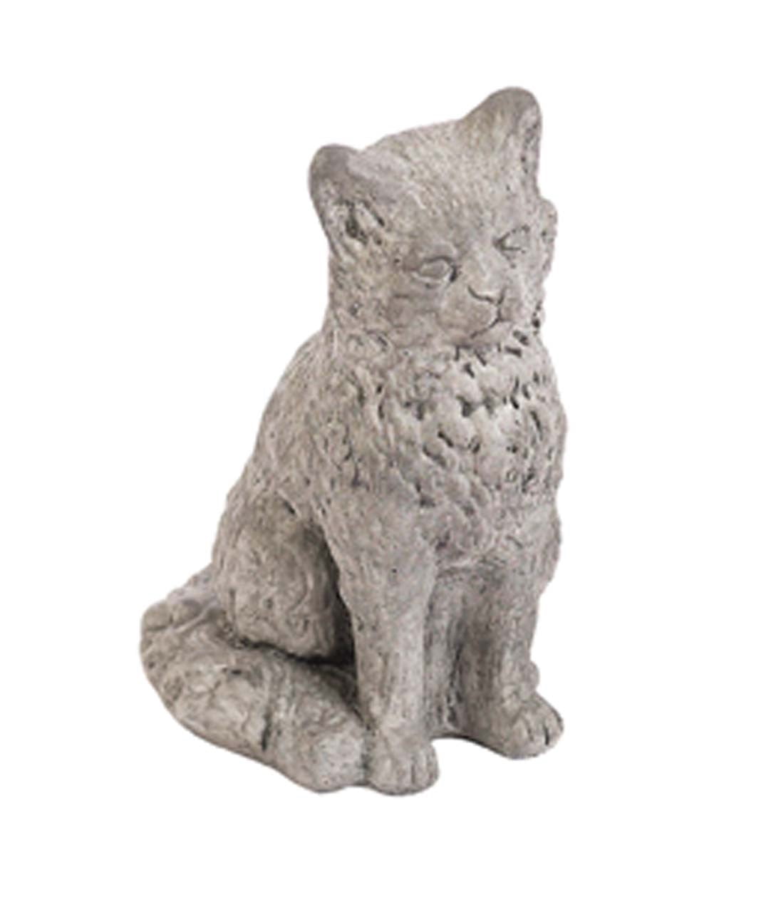 Solid Rock Stoneworks Small Concrete Cat Statue - 11" Tall - Pre Aged ...