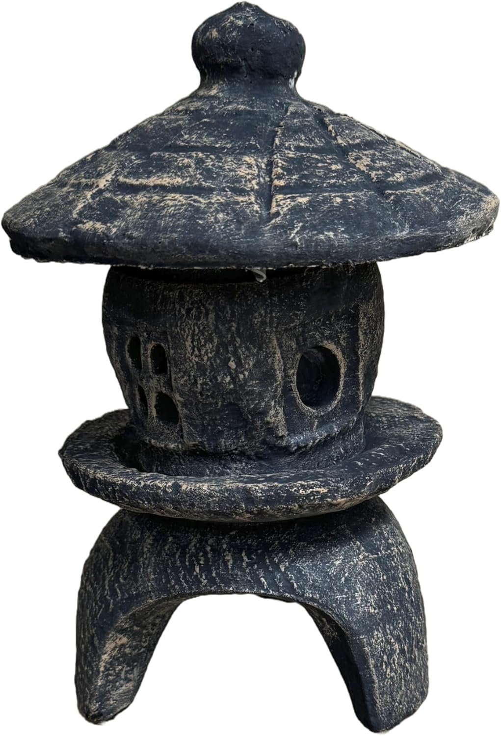 Solid Rock Stoneworks Small Round Concrete Pagoda Statue for Garden ...