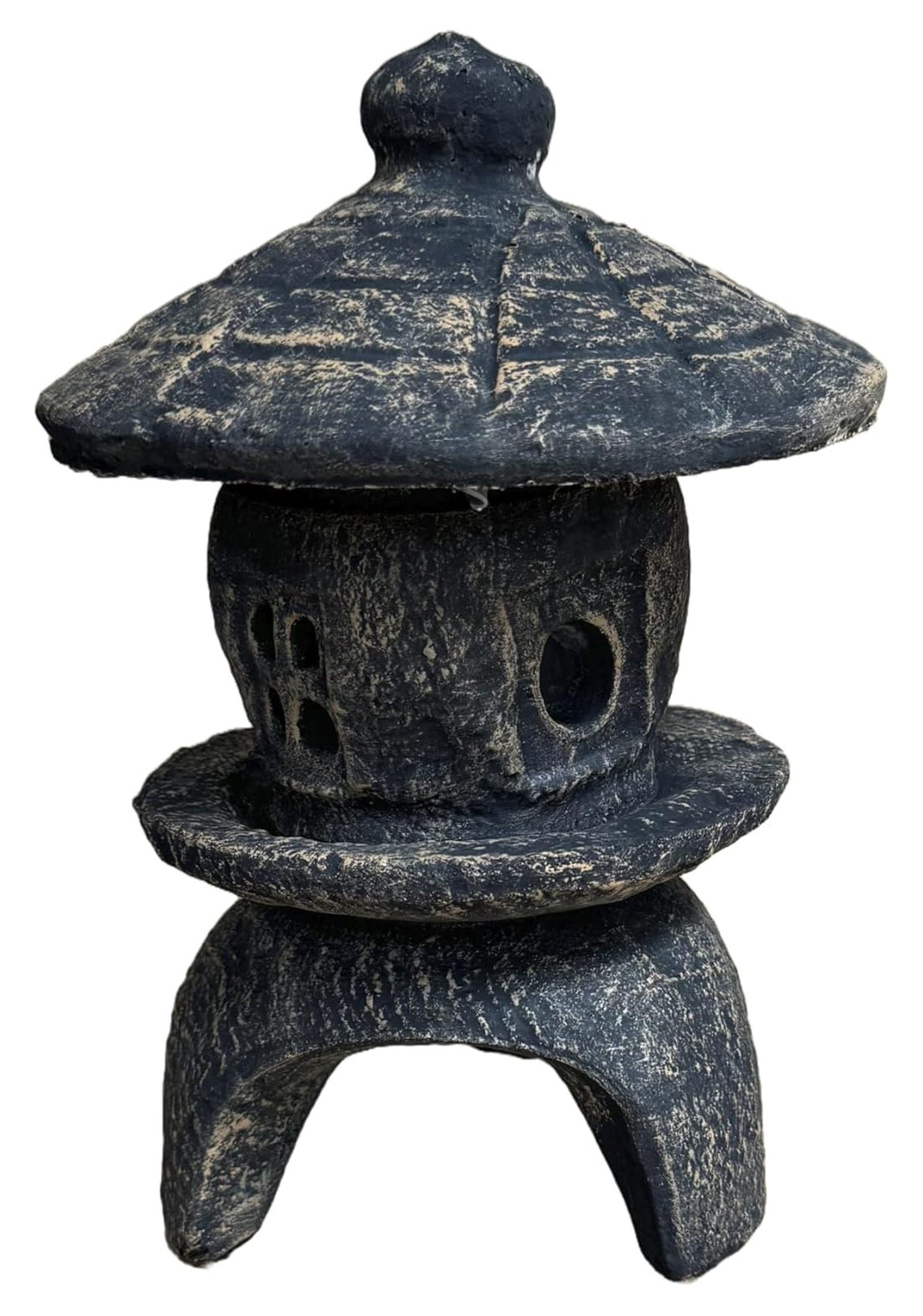 Solid Rock Stoneworks Small Round Concrete Pagoda Statue for Garden ...