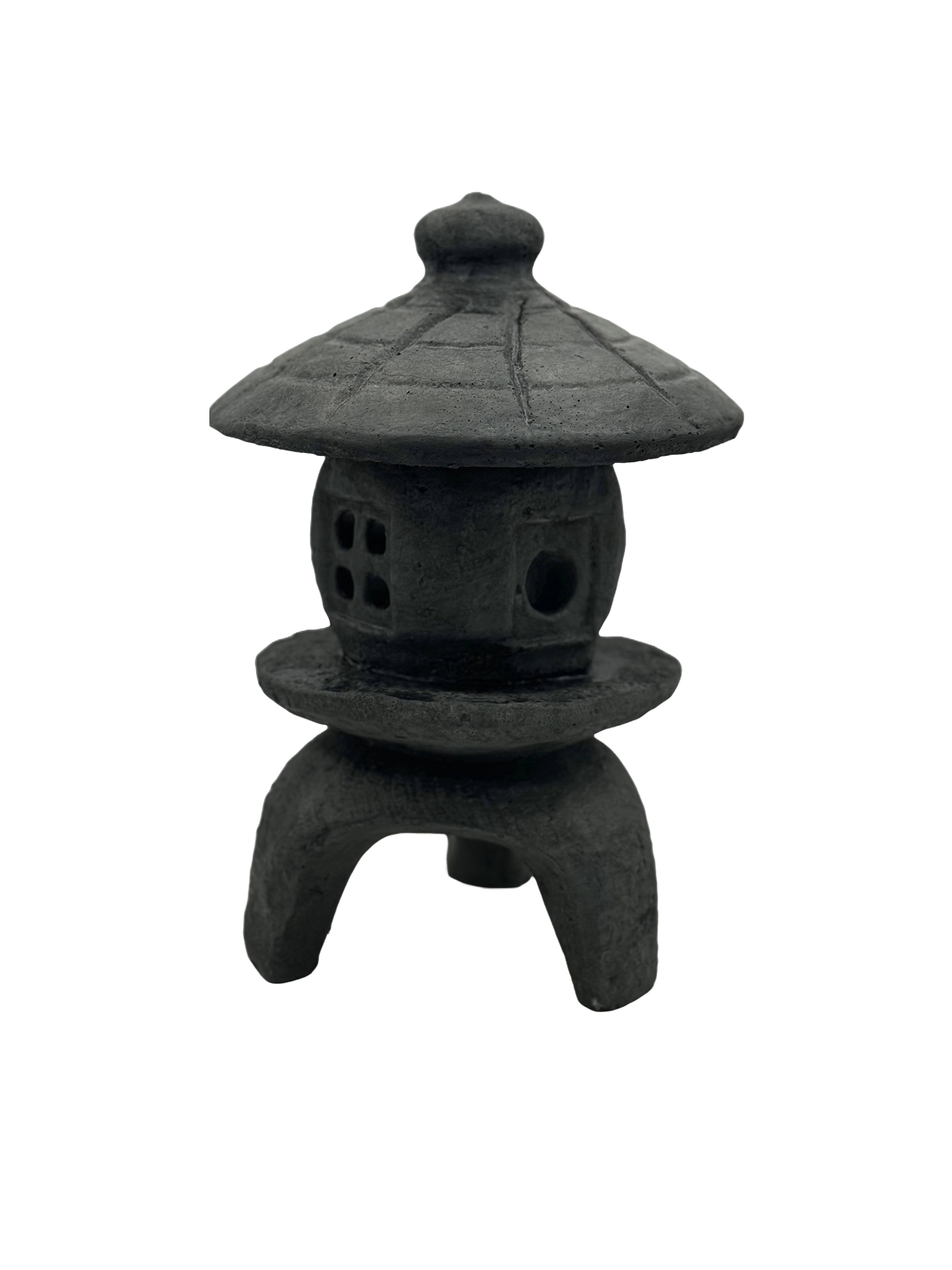 Solid Rock Stoneworks Small Round Concrete Pagoda Statue for Garden ...