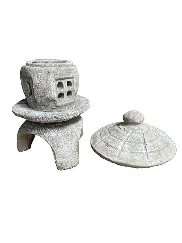 Solid Rock Stoneworks Small Round Concrete Pagoda Statue for Garden ...
