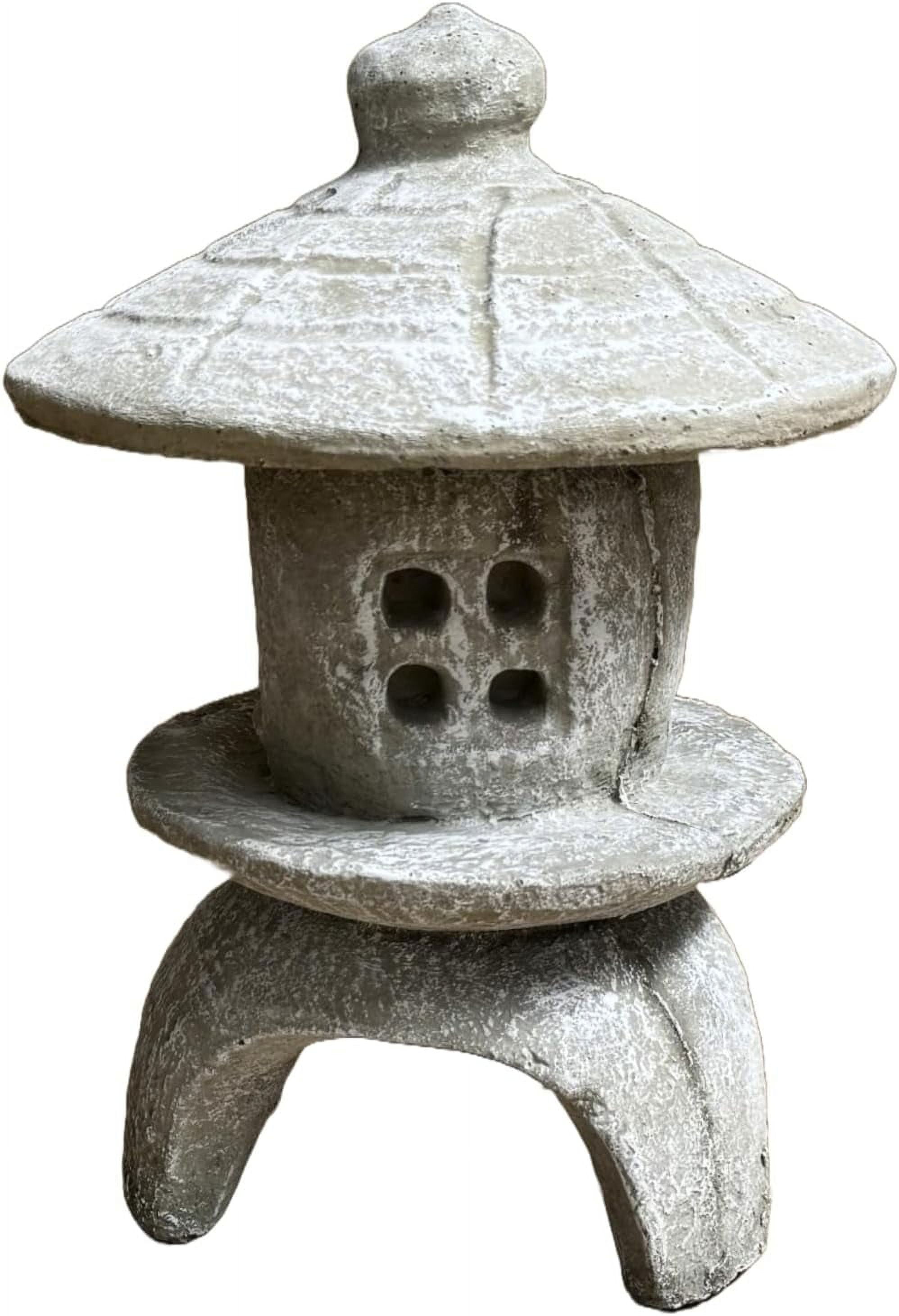 Solid Rock Stoneworks Small Round Concrete Pagoda Statue for Garden ...