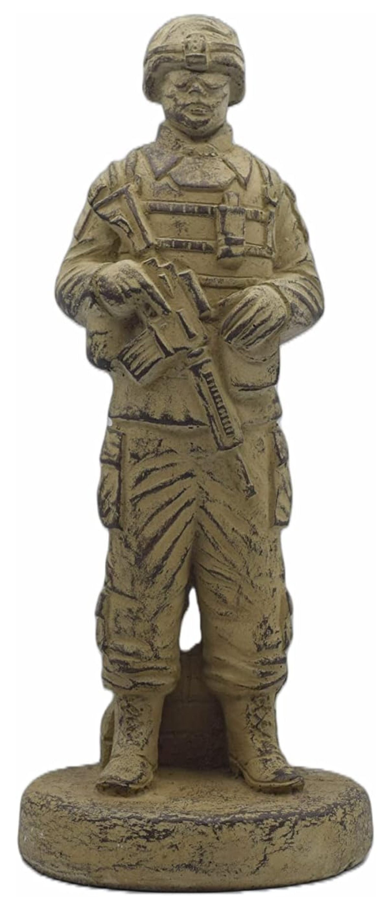 Solid Rock Stoneworks Small Standing Soldier 13in Tall Desert Sand ...