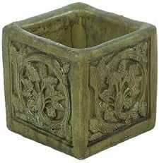 Solid Rock Stoneworks Square Flower Box Planter - 10"h x 10" Square - Pine Moss - Walmart.com