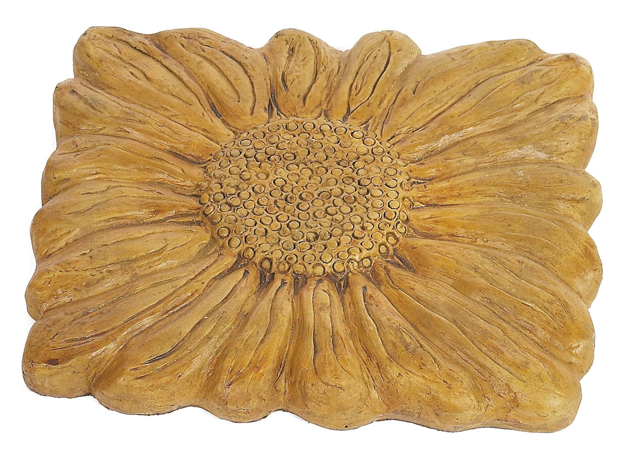 Solid Rock Stoneworks Square Sunflower Stepping Stone- 2" Tall x 19" sq - Autumn Wheat - Walmart.com
