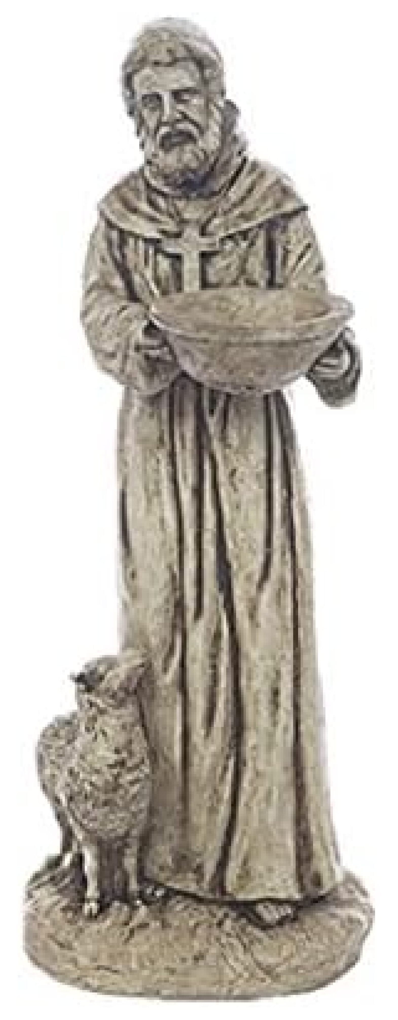 Solid Rock Stoneworks St Francis with Lamb Yard Art Stone Statue 25in ...