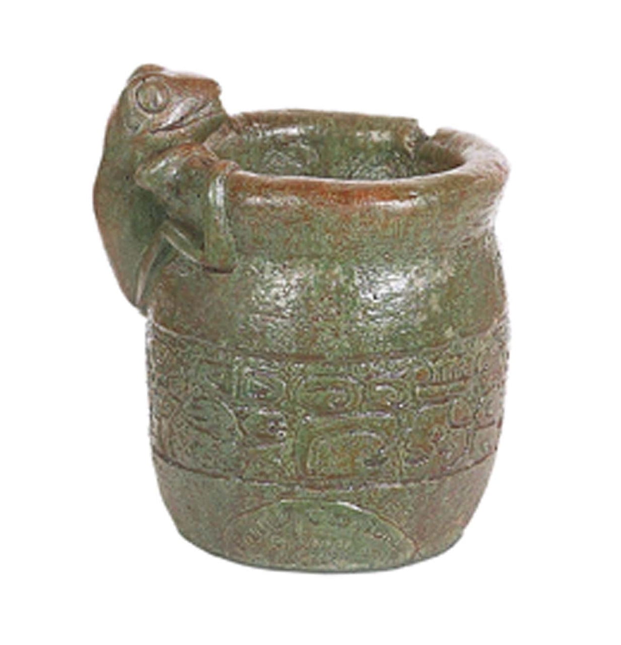 Solid Rock Stoneworks Stone Mayan Frog Planter 7" Tall Verde - Walmart.com