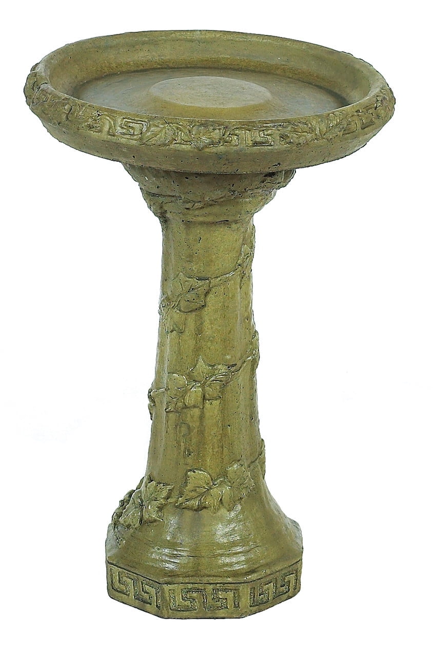 Solid Rock Stoneworks Winding Ivy Birdbath - 27" Tall x 18" Diameter ...