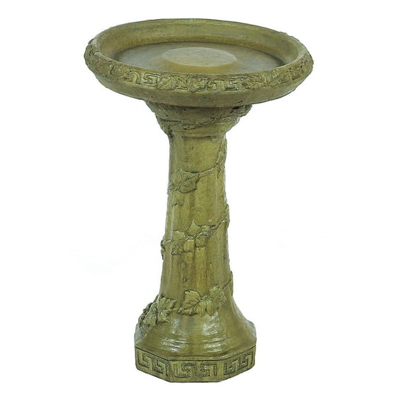 Solid Rock Stoneworks Winding Ivy Birdbath - 27" Tall x 18" Diameter ...