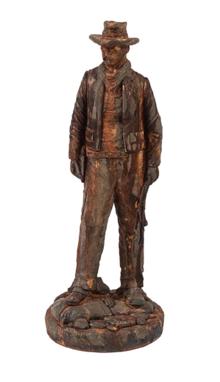 Solid Rock Stoneworks Wyatt Earp Western Cowboy Statue 31" Tall Rust ...