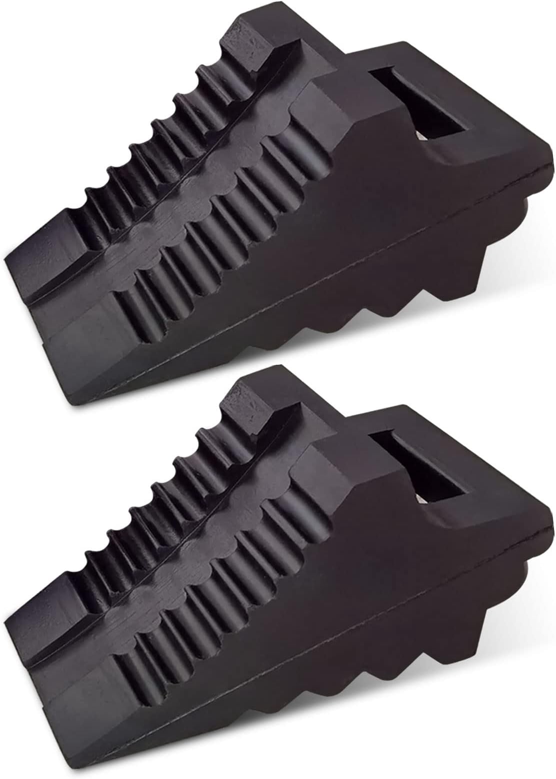 Solid Rubber Wheel Chocks Trailer Chock, G.V.W. Up to 4T, 2 Black, 8.6 ...
