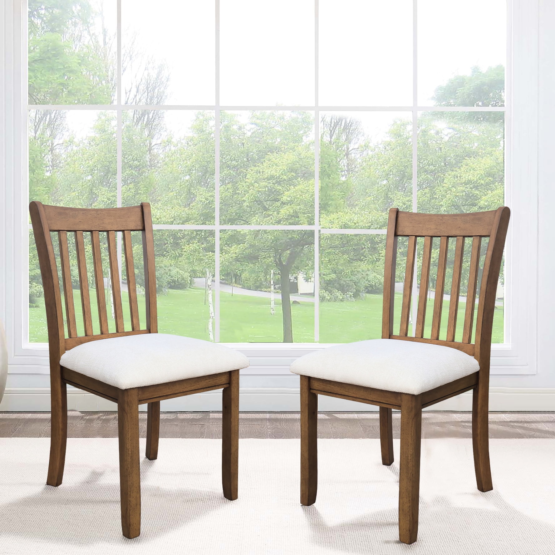 Solid Rubber Wood Frame - Ergonomic Back Support - Dining Room Use ...