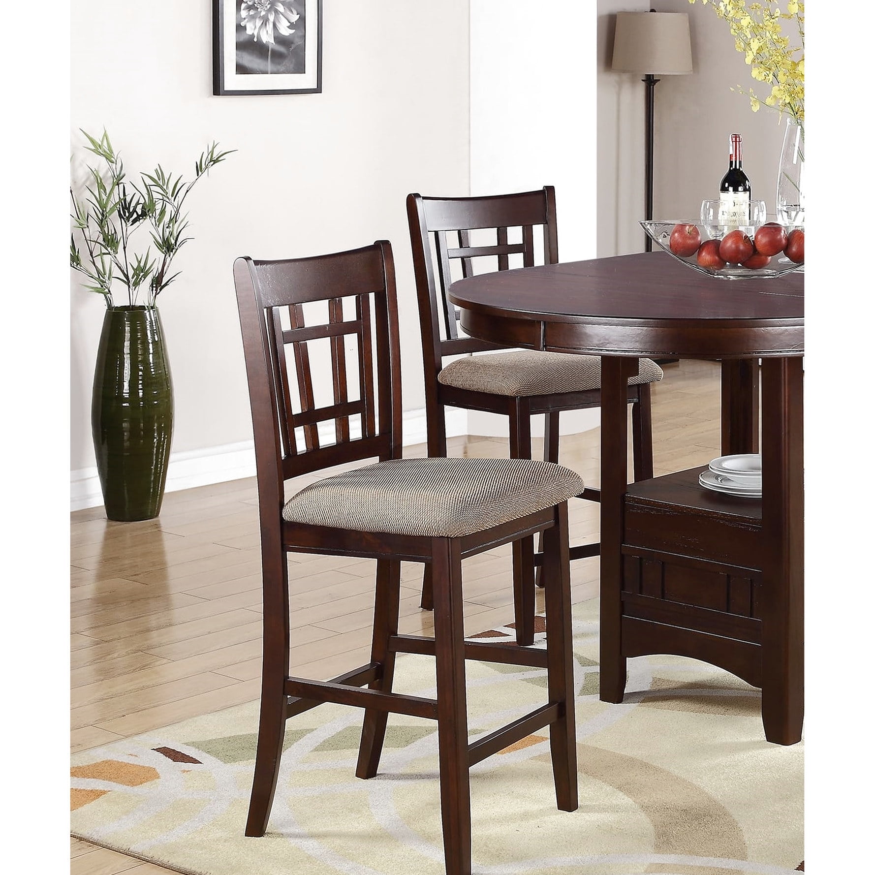 Solid Rubberwood - Cushioned Seating & Unique Back - Dining Room Use ...