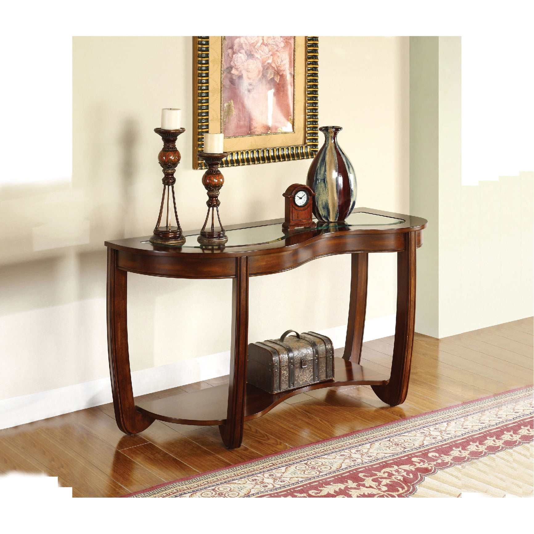 Solid Rubberwood - Open Shelf Feature - Console Table - Adds ...