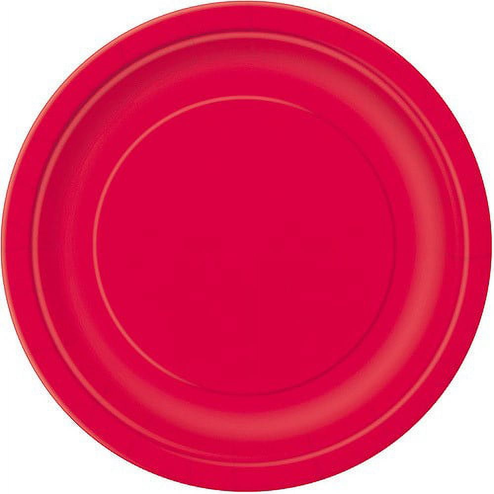 Unique Industries 9-inch Solid Red Round Paper Dinner Plates (Pack of ...