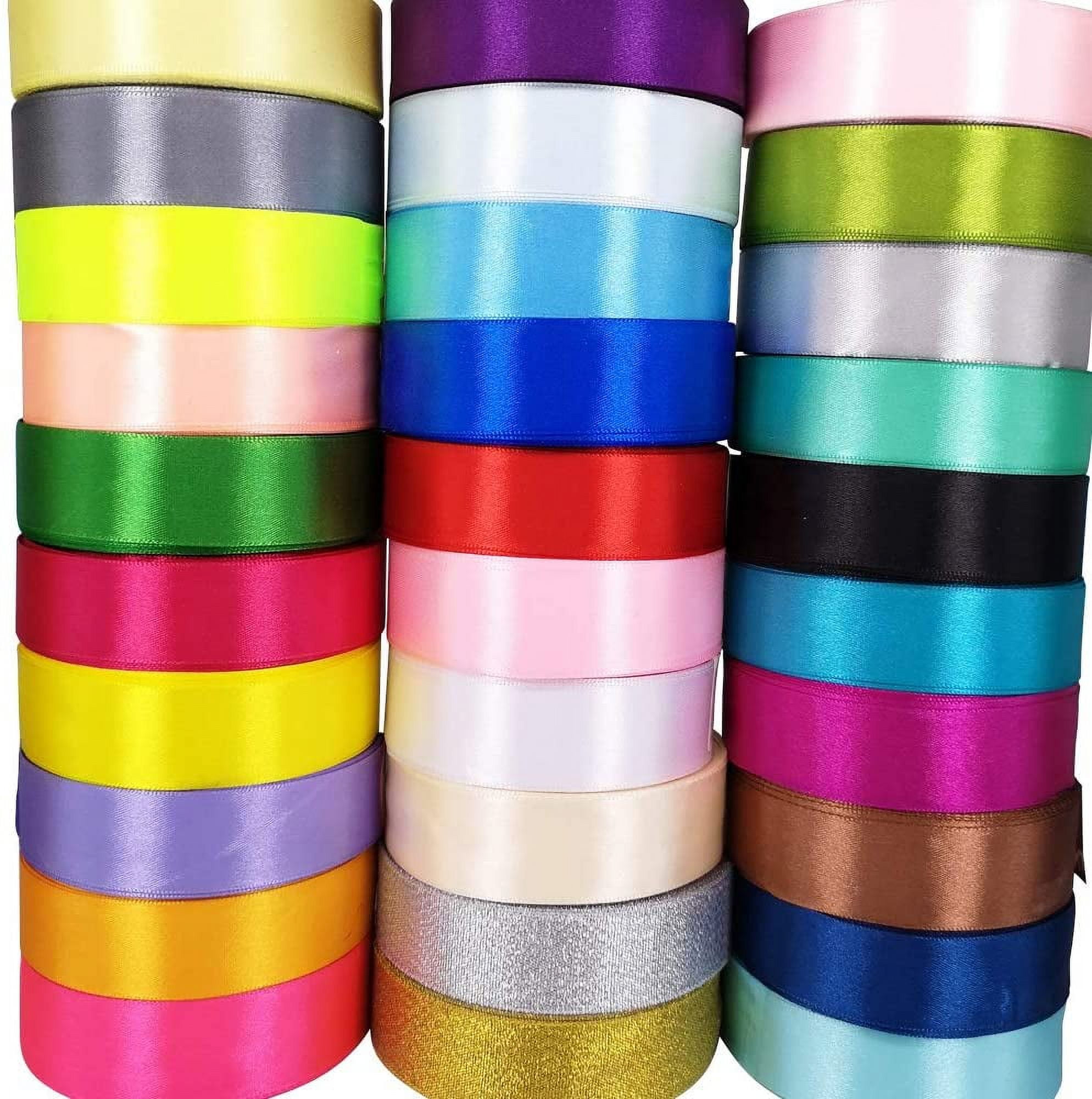 Solid Satin Ribbon Ribbons Assorted 40 Yards Craft Bow Party Decoration ...